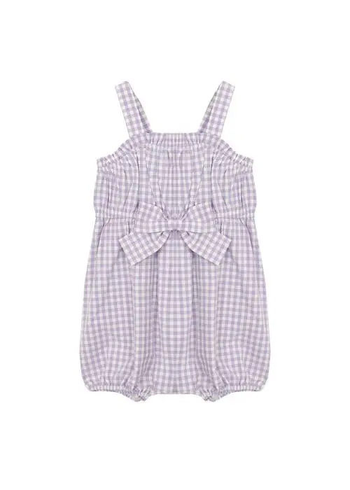 MABEL + HONEY Baby Romper With Bow - Purple