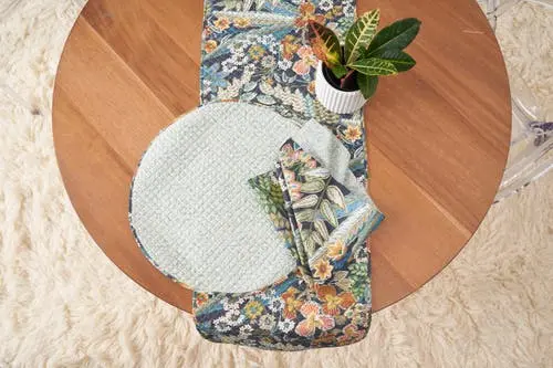 CAROL & FRANK Posy Flowers 100% Cotton Set Of 4 Cloth Napkins