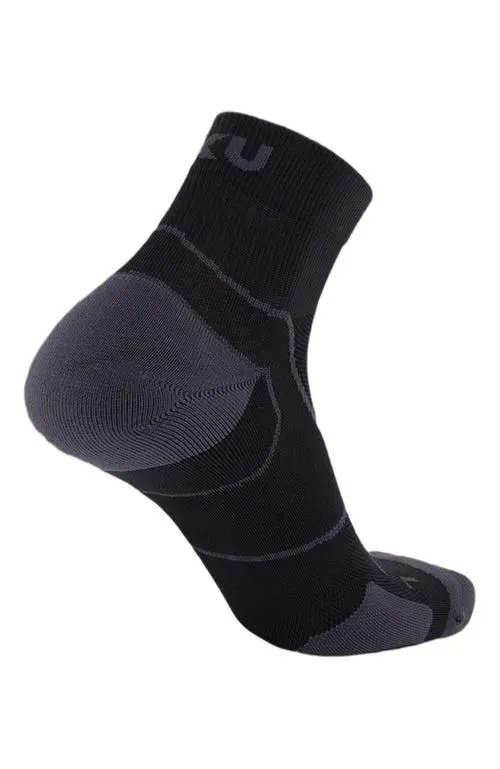 2xu Vectr Cushion 1/4 Crew Socks - Black/titanium