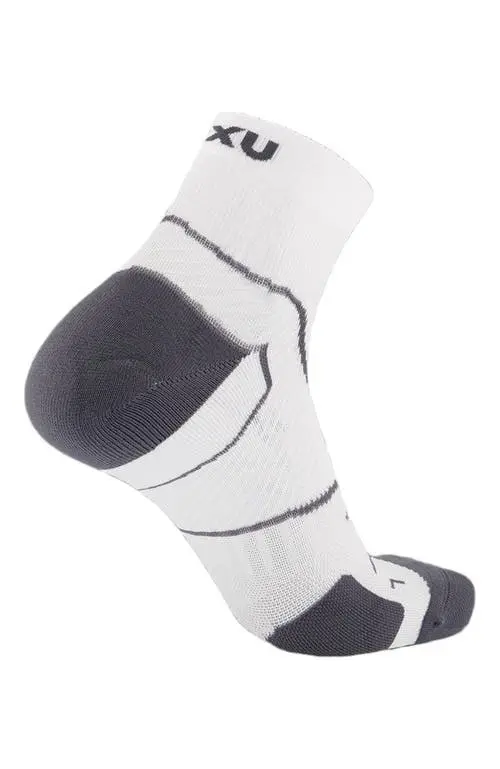 2xu Vectr Cushion 1/4 Crew Socks - White/grey