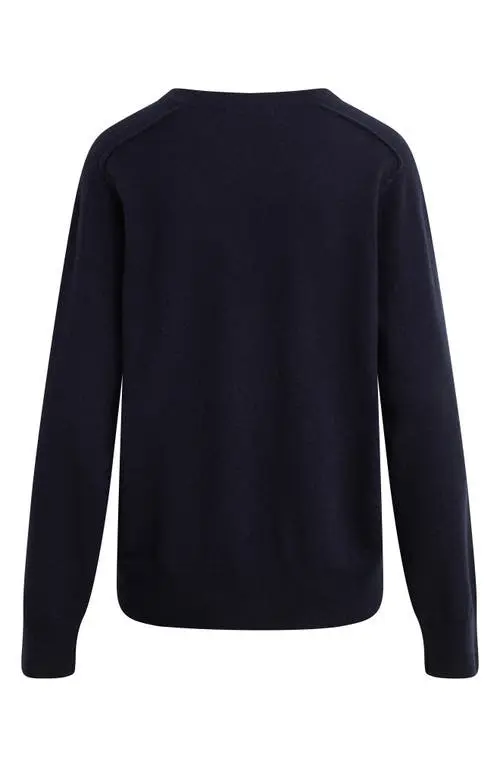FAVORITE DAUGHTER The Ryann V-neck Cashmere Sweater - Navy