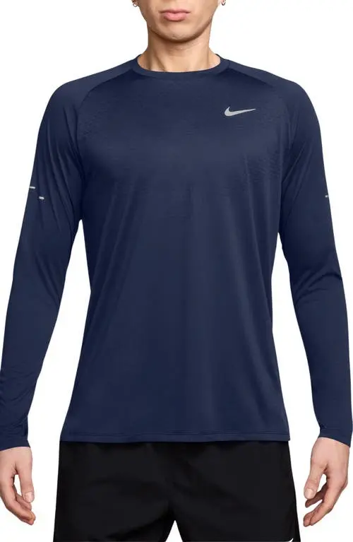 Nike Advantage Dri-fit Long Sleeve Performance T-shirt - Midnight Navy