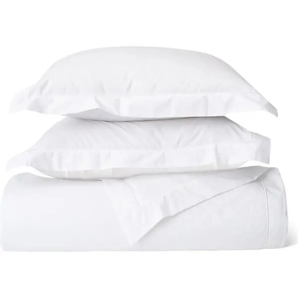 ELA LANE USA Heirloom Organic Percale Duvet Cover - White/white - King