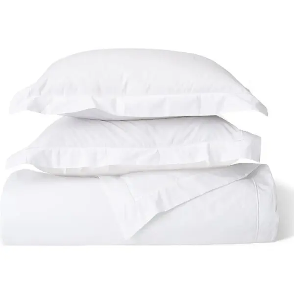 ELA LANE USA Heirloom Organic Percale Duvet Cover - White/white - Queen