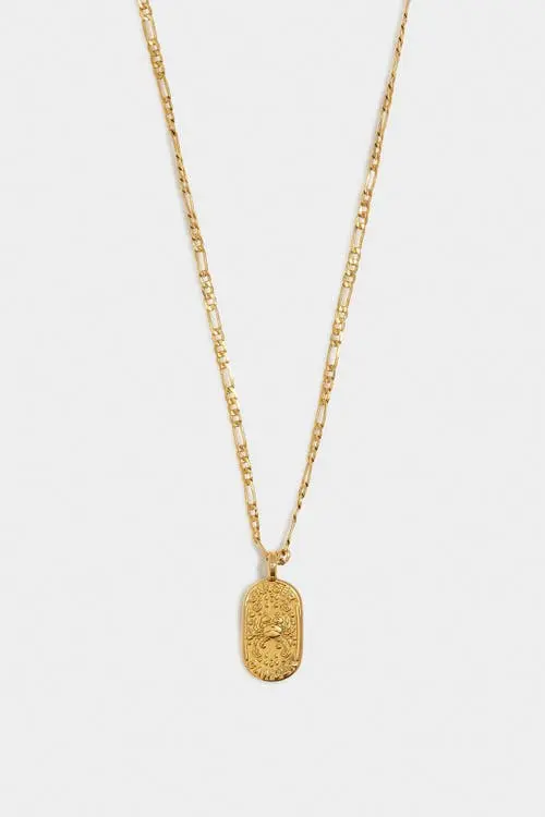 KATIE LOXTON Cancer Zodiac Pendant Necklace - Gold