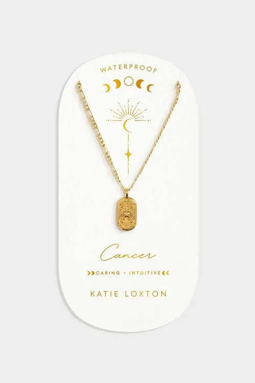 KATIE LOXTON Cancer Zodiac Pendant Necklace - Gold