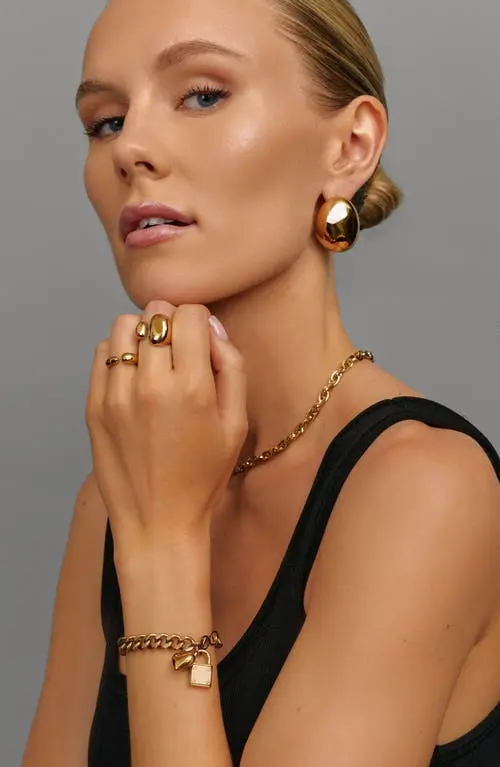 NIALAYA JEWELRY Cuban Charm Bracelet - Gold