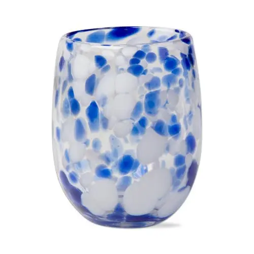 TAG Cobalt And White Confetti Stemless Drinkware Set