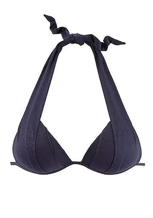 LASCANA Halter Push-up Bikini Top - Navy