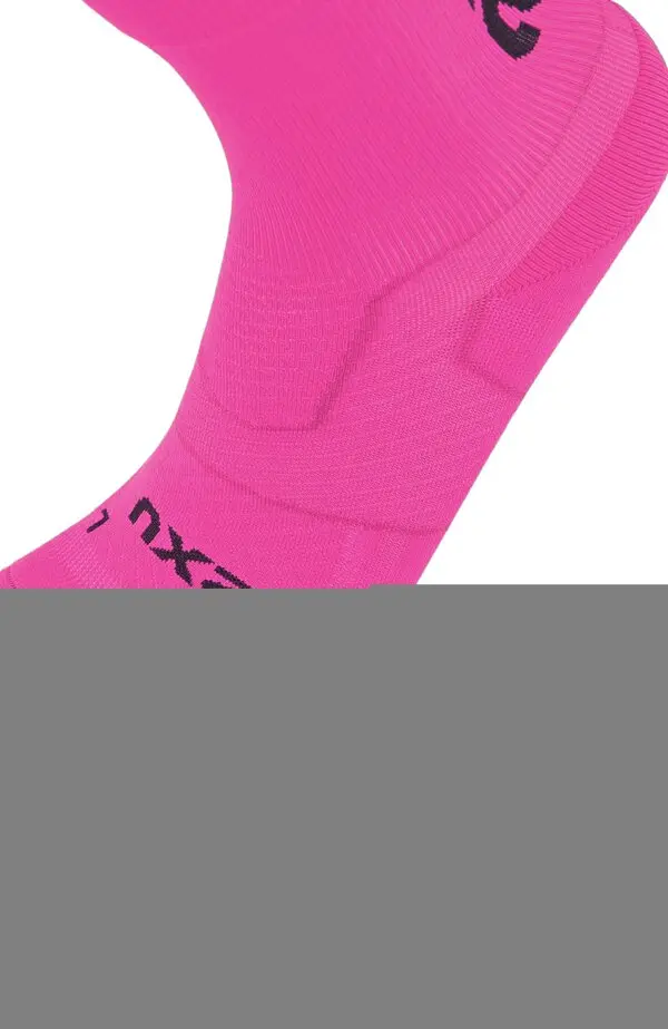 2xu Vectr Light Cushion Crew Socks - Fuchsia/black