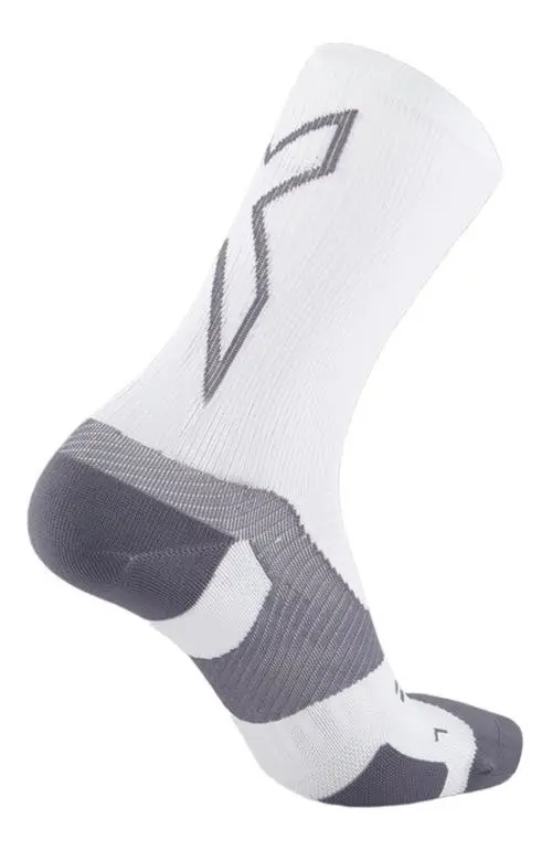 2xu Vectr Light Cushion Crew Socks - White/grey