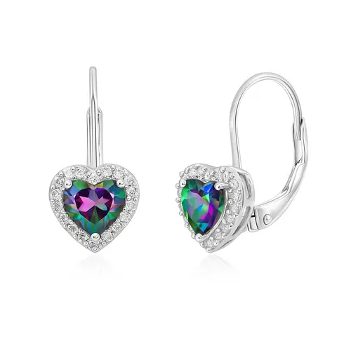 DONATELLO GIAN Sterling Mystic Heart Leverback Earrings - Silver