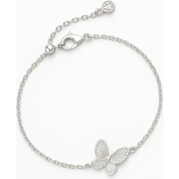 DONATELLO GIAN Crystal Butterfly Bracelet - Silver