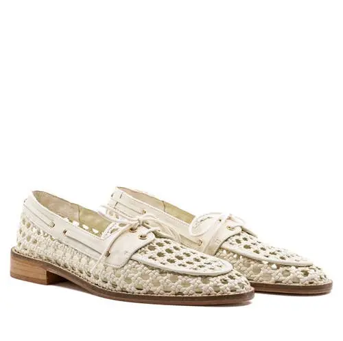 ANDREA GOMEZ Carla Leather Loafer - White