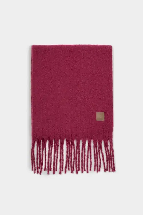 KATIE LOXTON Oversized Recycled Tassel Scarf - Red