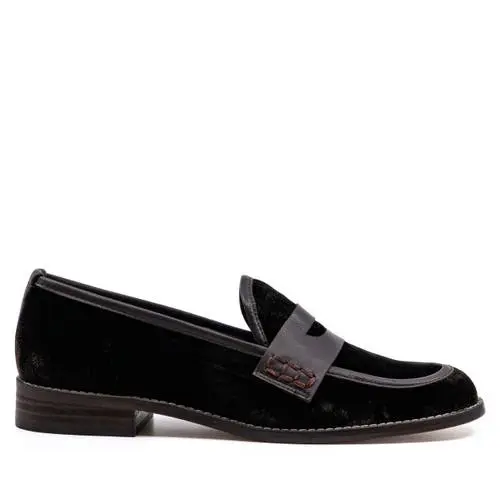 ANDREA GOMEZ Camila Velvet Loafer - Chocolate