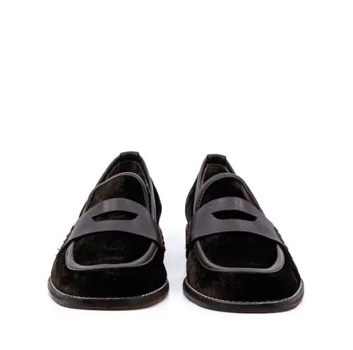 ANDREA GOMEZ Camila Velvet Loafer - Chocolate