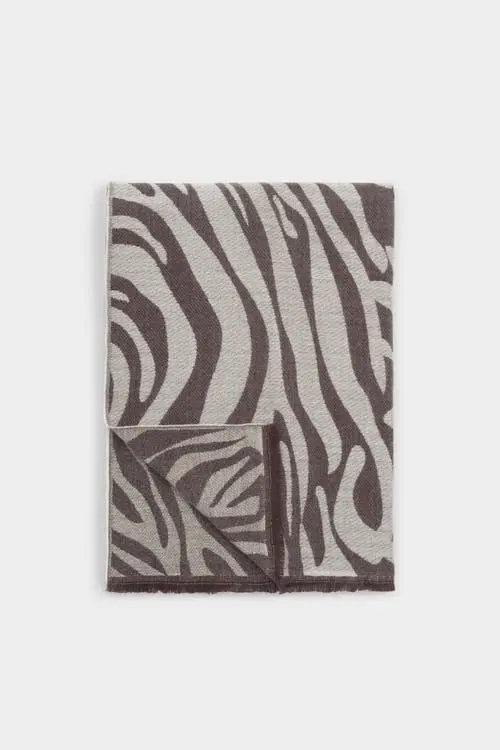 KATIE LOXTON Zebra Printed Blanket Scarf - Brown