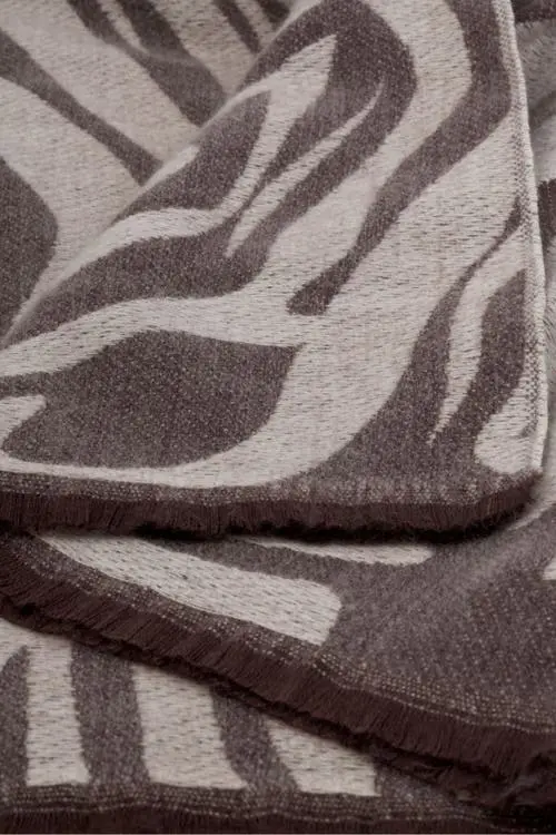 KATIE LOXTON Zebra Printed Blanket Scarf - Brown
