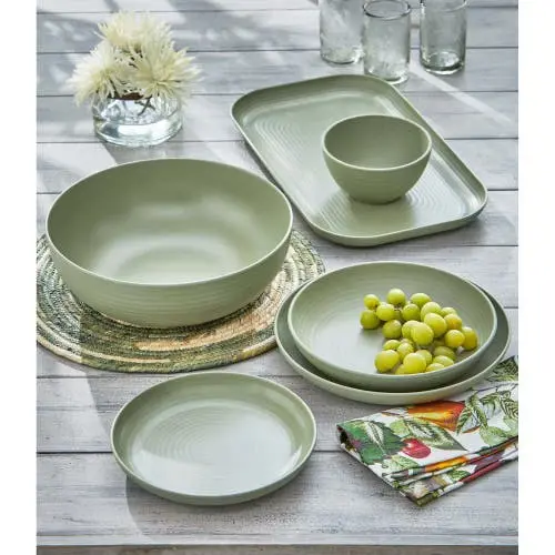 TAG Green Brooklyn Melamine Plastic Dinnerware Bowl Dishwasher Safe
