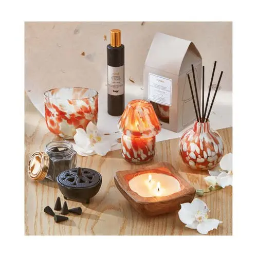 TAG Flora Scented Soy Paraffin Wax Candle In Wood Base
