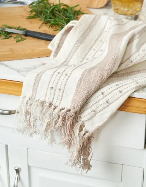 CAROL & FRANK Oriana Natural Striped Towel