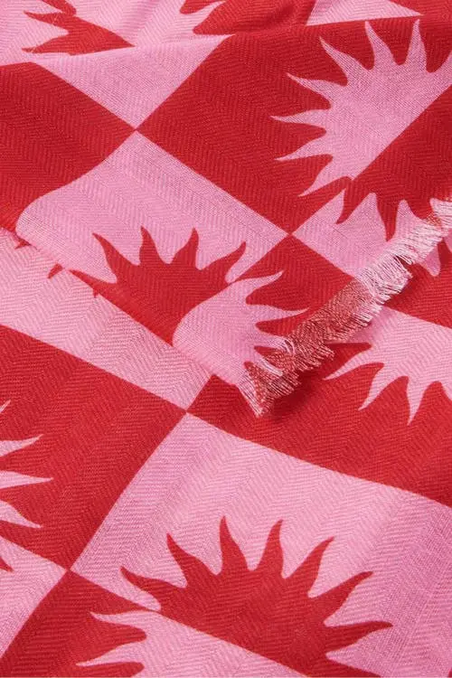 KATIE LOXTON Printed Scarf Le Soleil Print - Pink