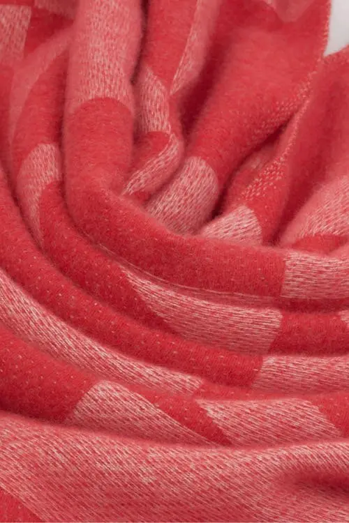 KATIE LOXTON Heart Printed Blanket Scarf - Red