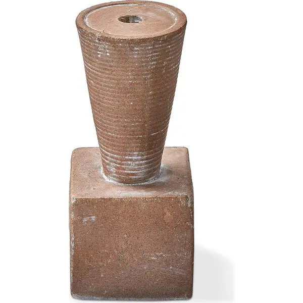 TAG Ahmar Small Pillar Candle Holder Terracotta Everyday Decor - Brown