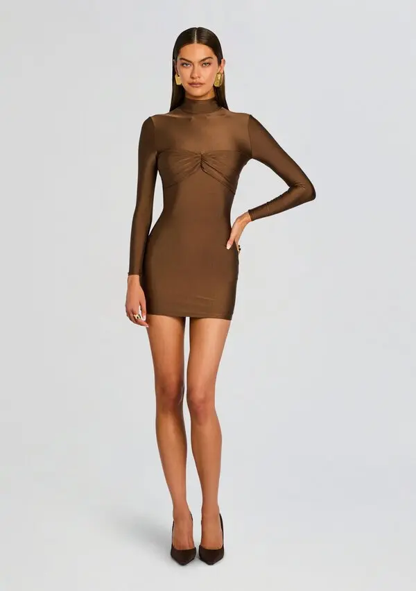 SEROYA Margie Mini Dress - Sable Brown