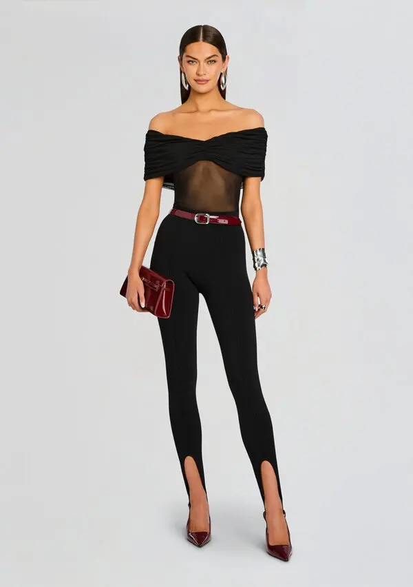 SEROYA Kelsey Stirrup Leggings - Black