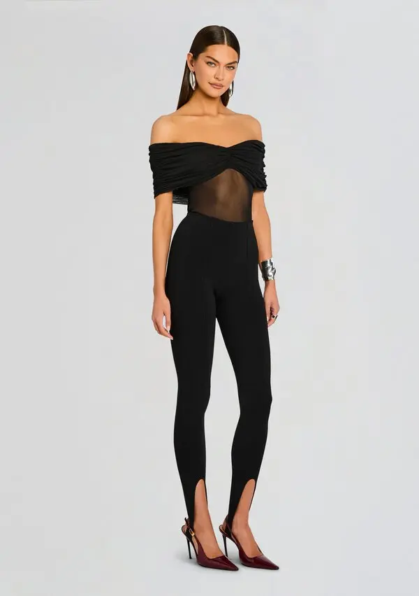 SEROYA Kelsey Stirrup Leggings - Black