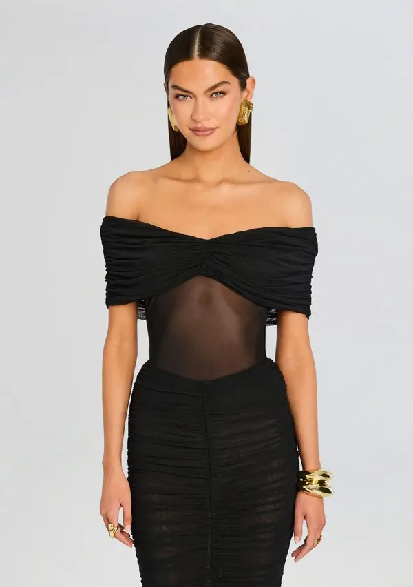SEROYA Imelda Mesh Top - Black