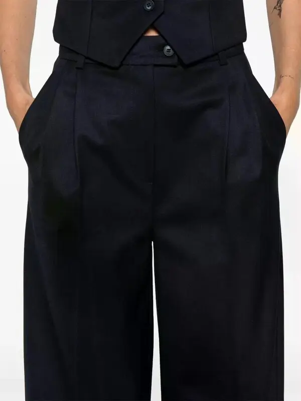 MEDEEA Pleated-front Tailored Trousers - Blue