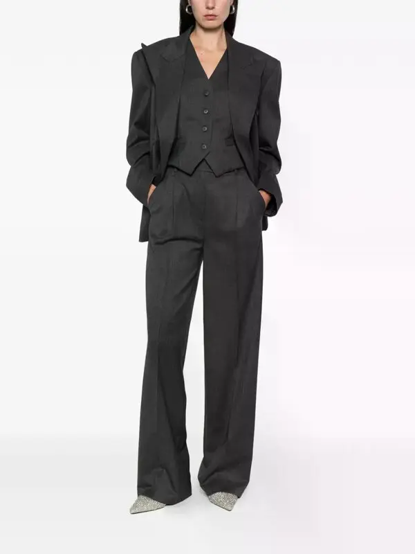 MEDEEA Button-front Waistcoat - Grey
