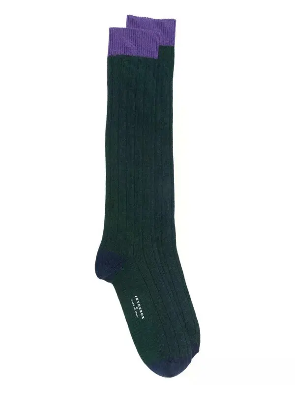 IN THE BOX Ribbed Color-block Socks - Green