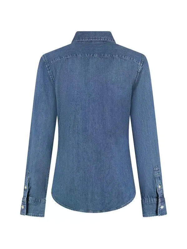 Polo Ralph Lauren Slim-fit Denim Shirt With Embroidered Pony - Blue