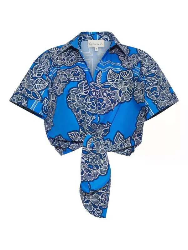 Cara Cara Asbury Floral Tied Shirt - Blue