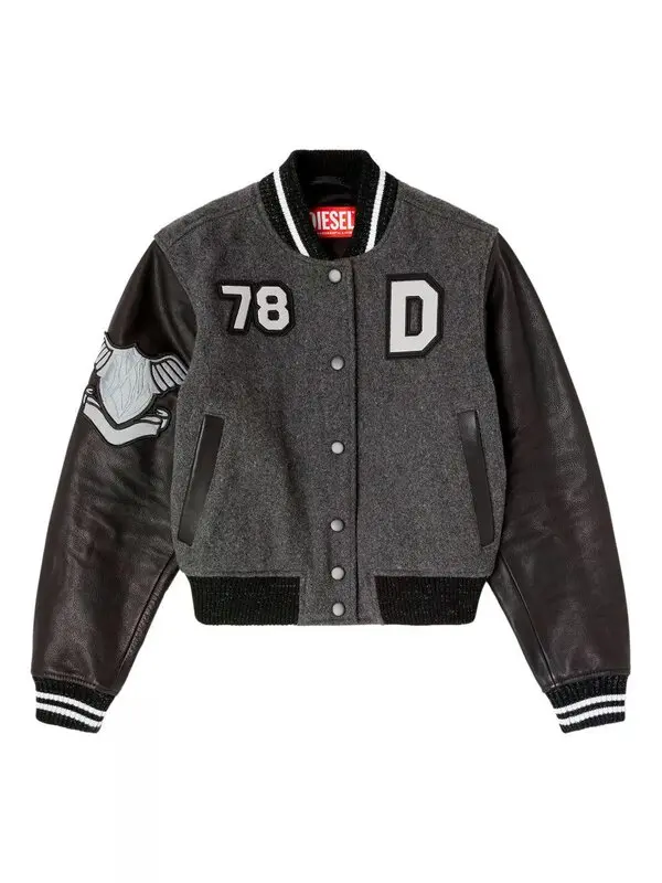 DIESEL® Bomber Jacket With Patches - Grey