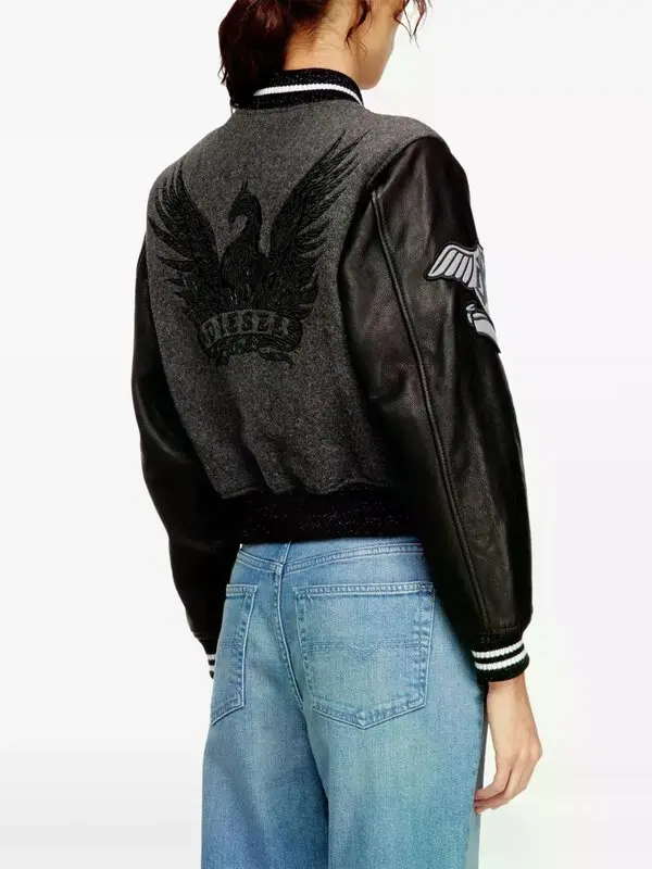 DIESEL® Bomber Jacket With Patches - Grey
