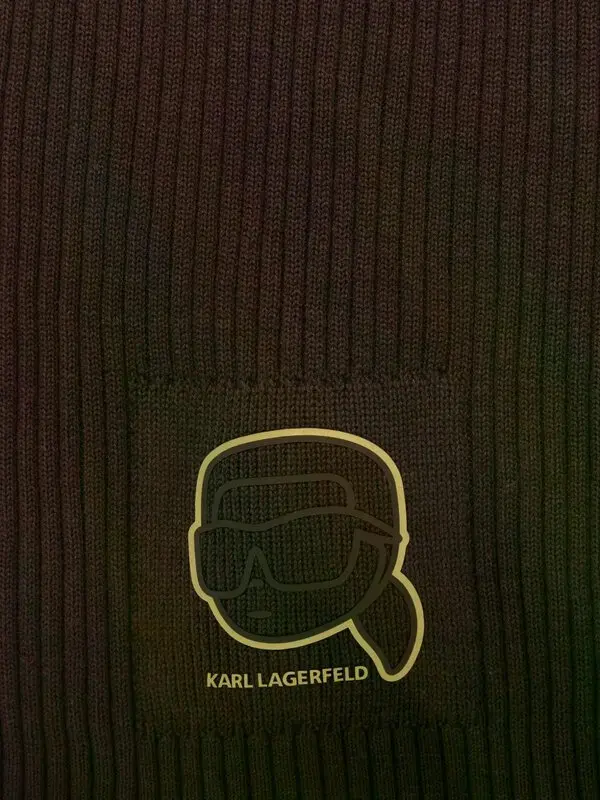 Karl Lagerfeld Ribbed Beanie Scarf