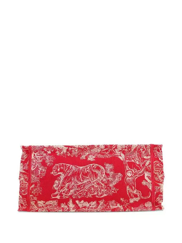Dior Book Patterned Tote Bag - Red