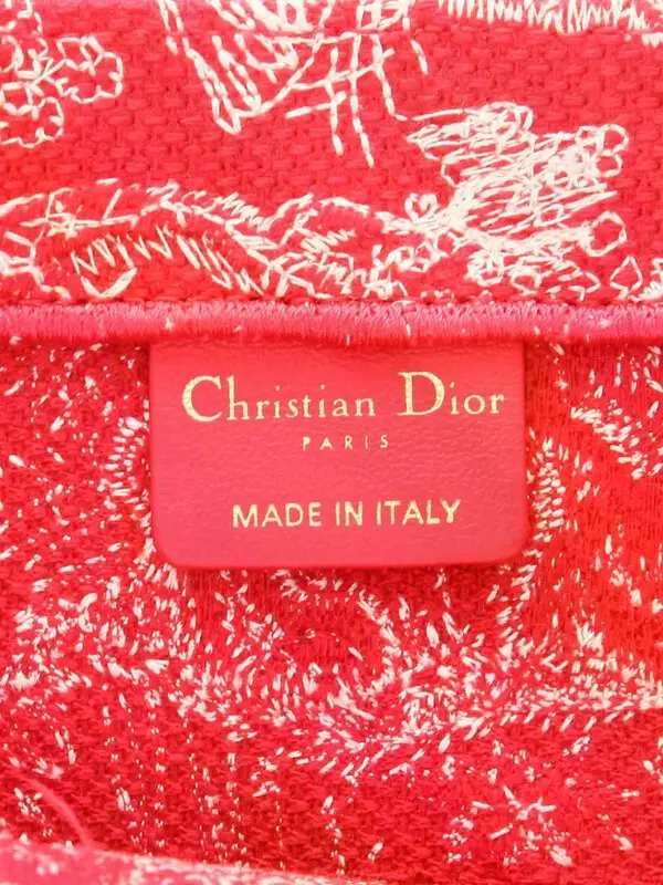 Dior Book Patterned Tote Bag - Red