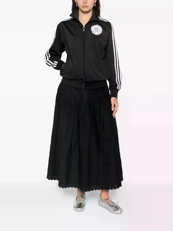 Adidas Zip-up Stripe-detail Sweatshirt - Black