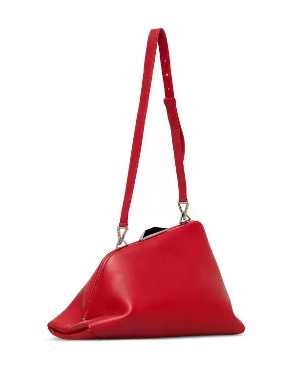 Attico Triangular Shoulder Bag With Silver-tone Hardware - Red