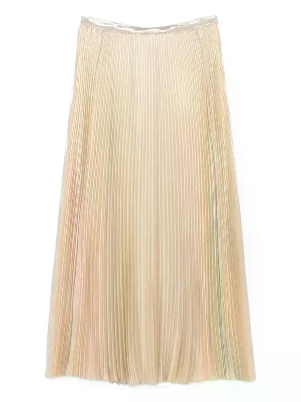 JOSEPH Essai Lamé Pleated Midi Skirt - Gold