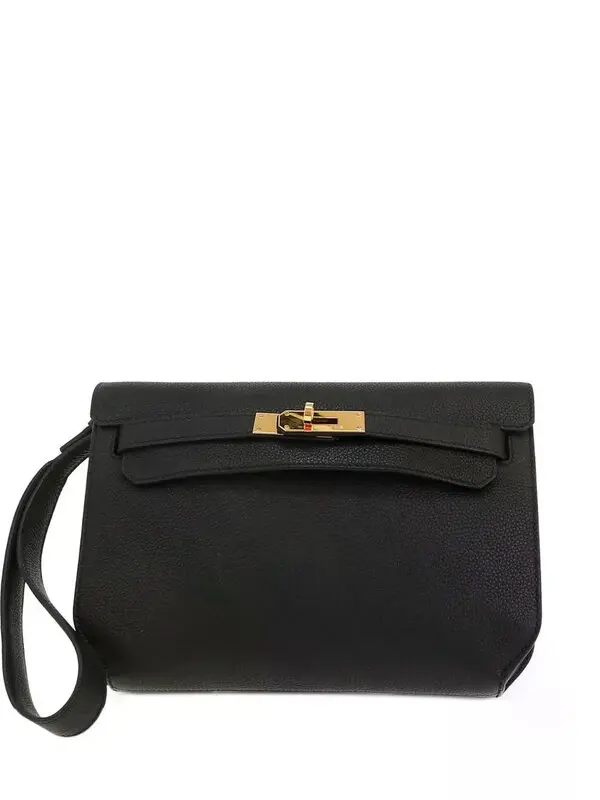 Hermès Kelly Dépêches Flap Wrist-strap Clutch Bag - Black