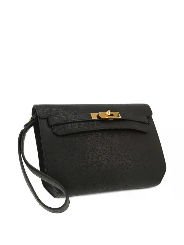 Hermès Kelly Dépêches Flap Wrist-strap Clutch Bag - Black