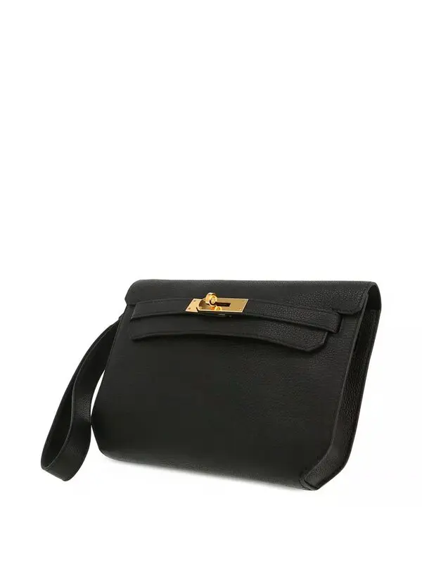 Hermès Kelly Dépêches Flap Wrist-strap Clutch Bag - Black