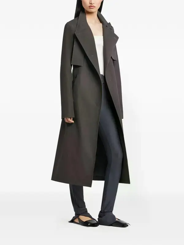 COURREGES Buckle Cotton Trench Coat - Grey